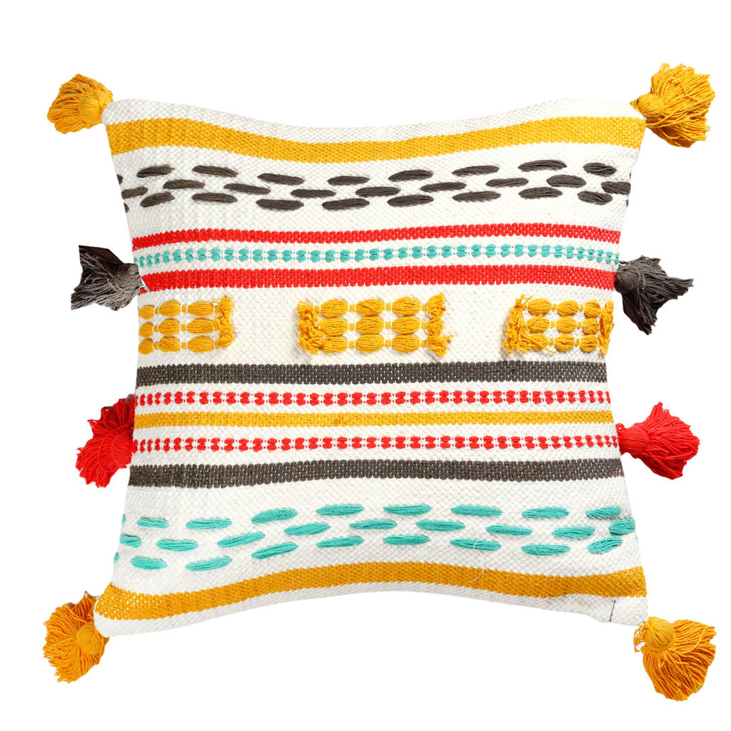 Handwoven Multi Tassel Cushion Cover – Sashaaworld